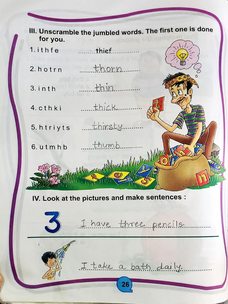 English Practice Book Page No. 26 and 27. | PDF