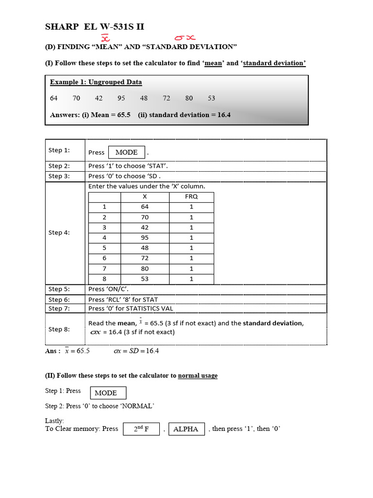 Mean and Standard Deviation | PDF | Standard Deviation | Mean