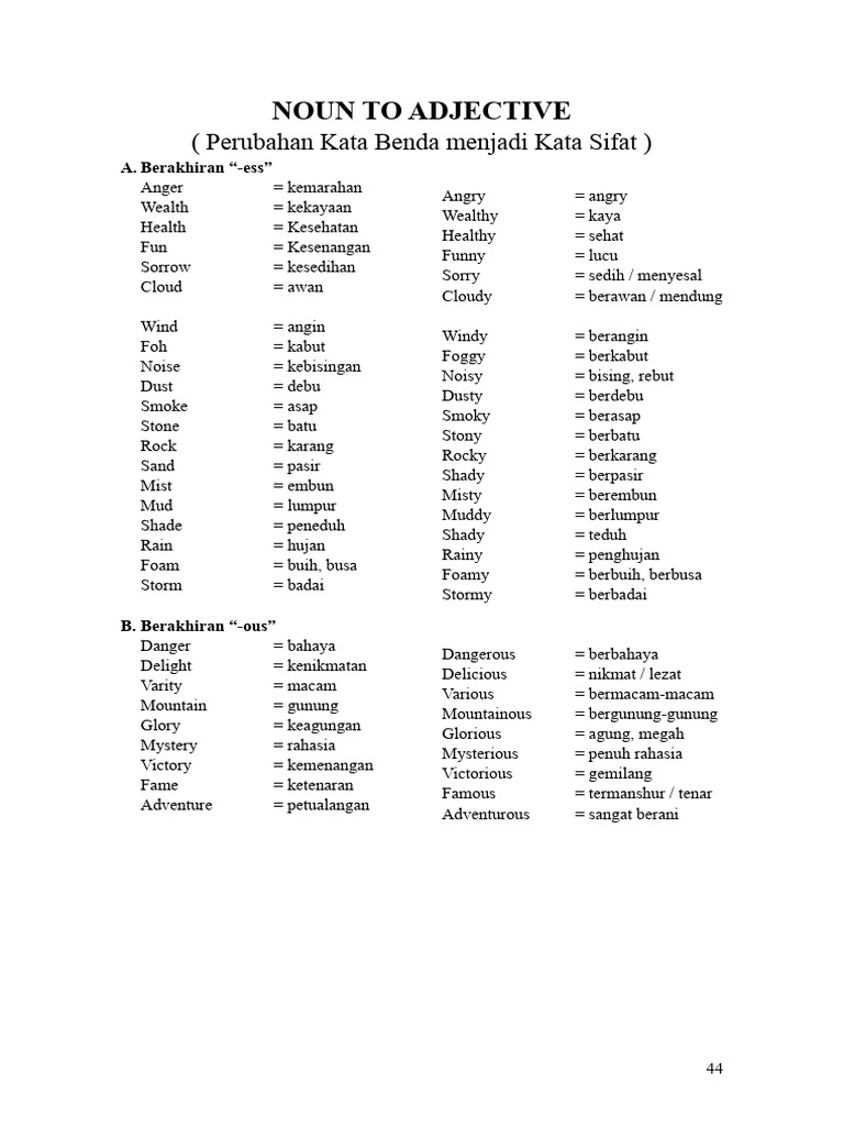 Noun To Adjective | PDF | Syntax | Linguistic Morphology Noun To Adjective | PDF | Syntax | Linguistic Morphology