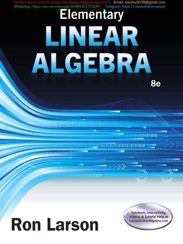 Sample - Elementary Linear Algebra 8th Edition Ron Larson | PDF ...