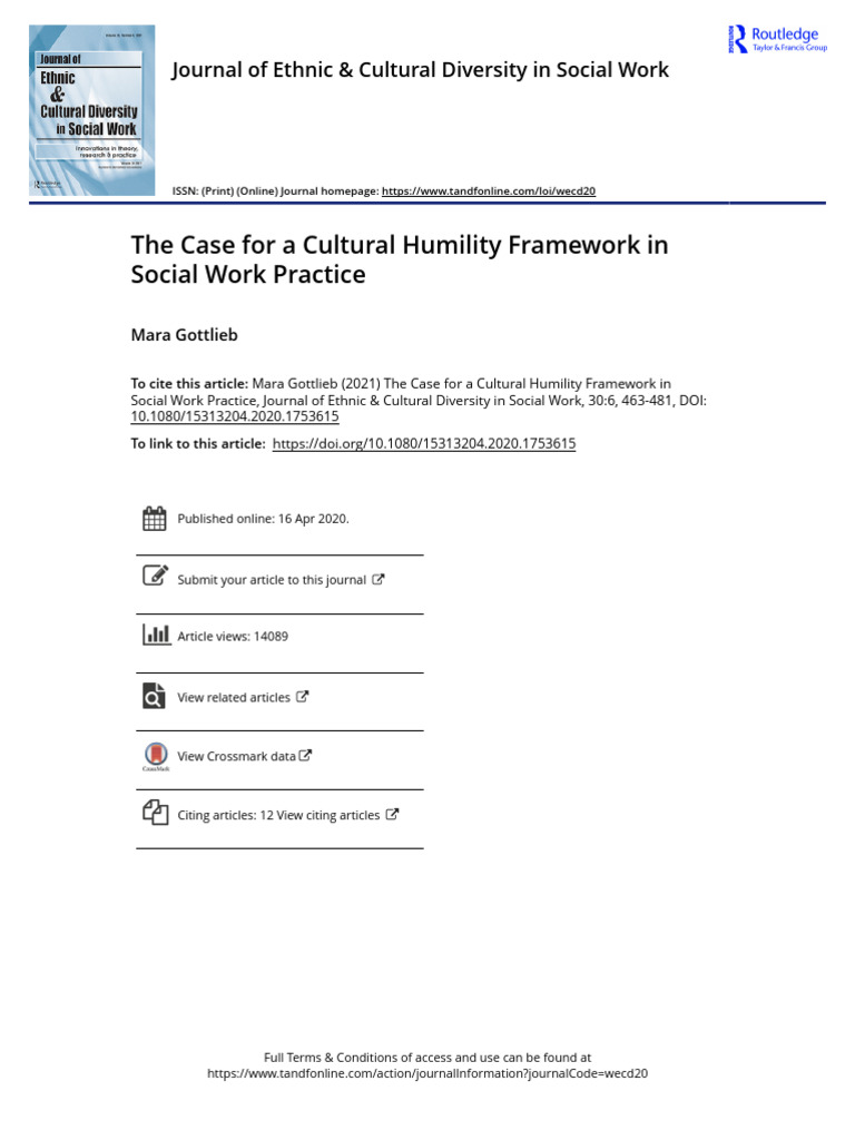 The Case For A Cultural Humility Framework in Social Work Practice ...