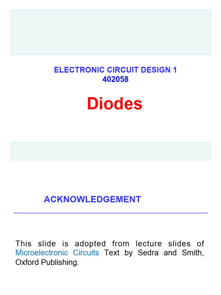 Chapter 2 Diode | PDF | Rectifier | Diode