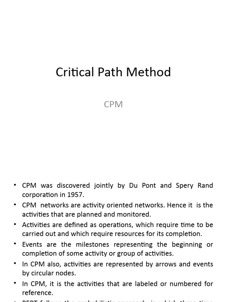 CPM Analysis | PDF | Applied Mathematics
