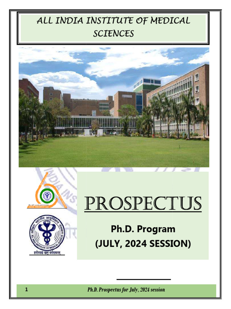 PHD Prospectus-July 2024 | PDF | Biotechnology | Doctorate