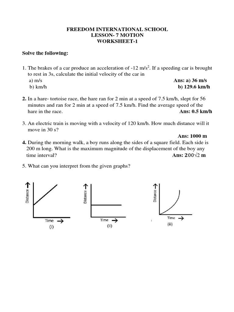 MOTION Worksheet 1 1717946111 | PDF | Teaching Methods & Materials