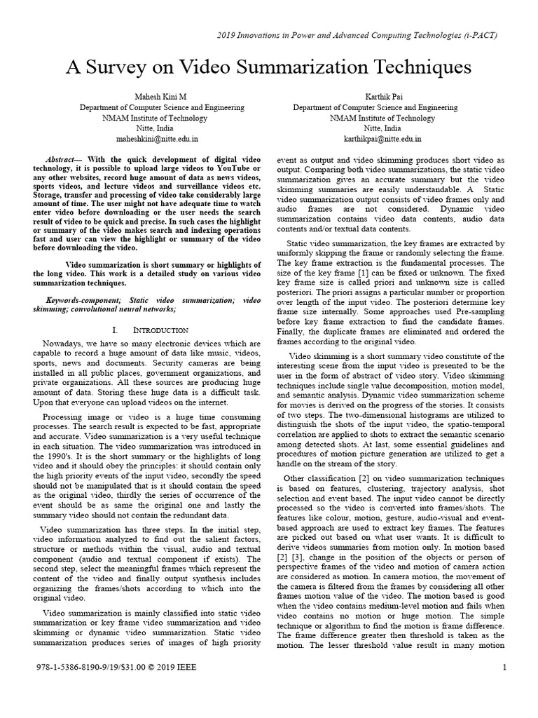 Youtube Video Summery Project | PDF | Artificial Neural Network | Video