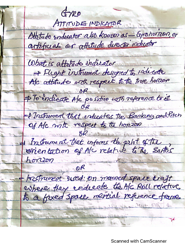 Attitude Indicator Notes 7 | PDF