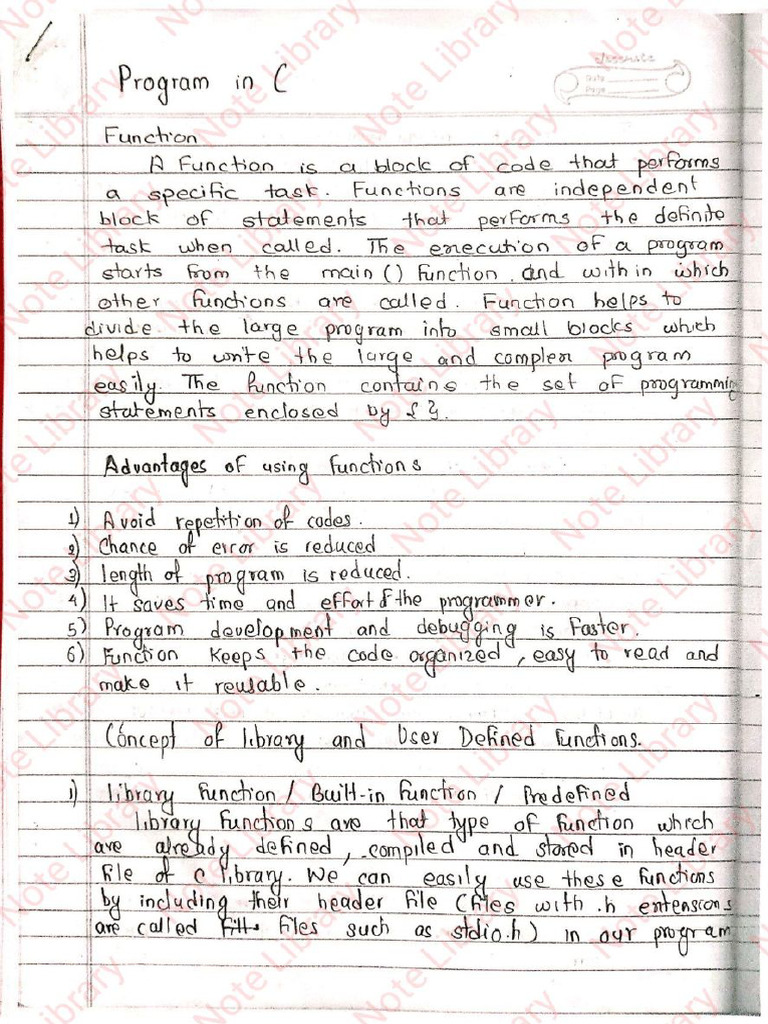 Class 12 C Programming Notes | PDF Class 12 C Programming Notes | PDF