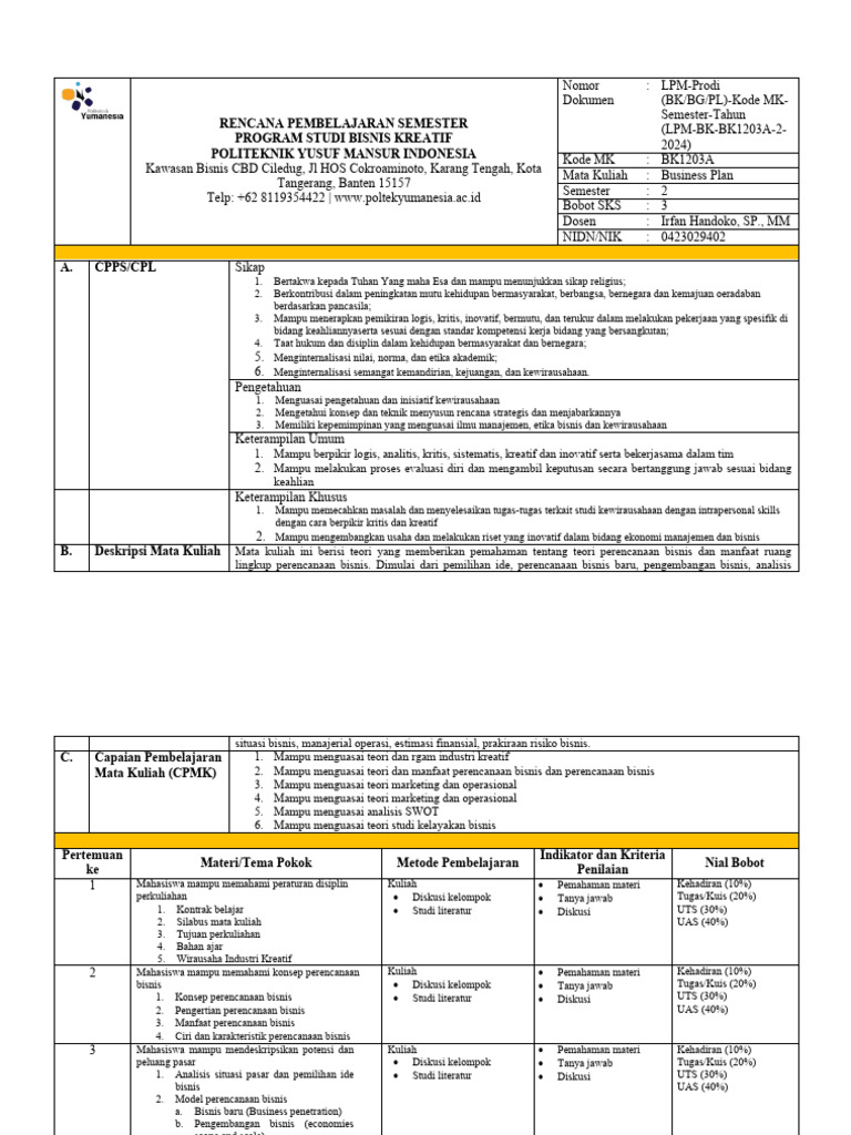 RPS Business Plan (Temp) | PDF