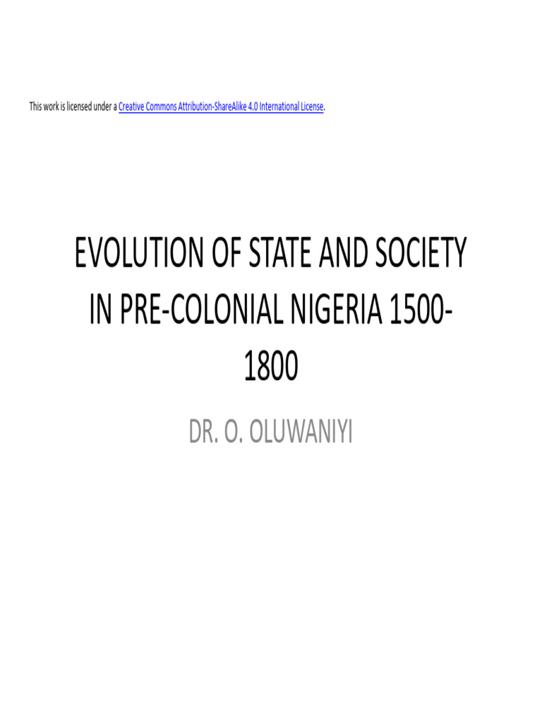State Formation in Pre-Colonial Nigeria | PDF | Igbo People