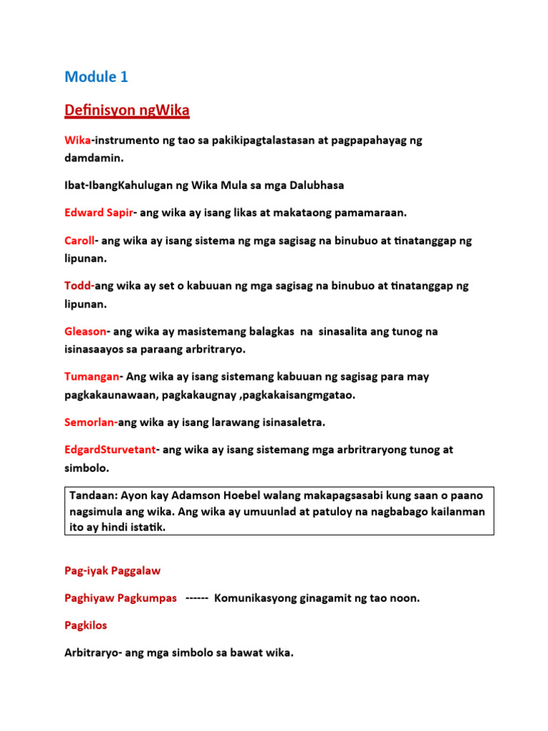 Module 1 Serafin Flipino 1 | PDF