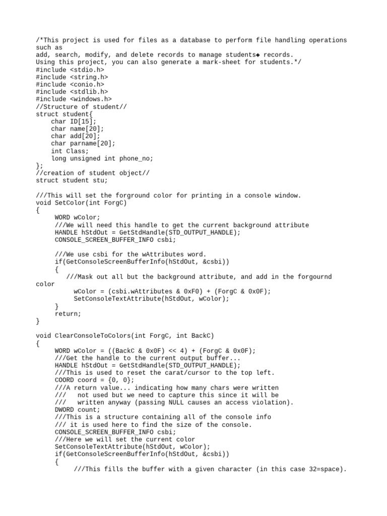 Student Record System - Doc Project 2nd Sem | PDF | Software | Computer ...
