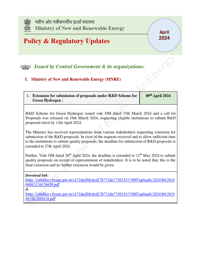 RE Policy and Regulatory Update For April and May 2024 1717322100 | PDF ...