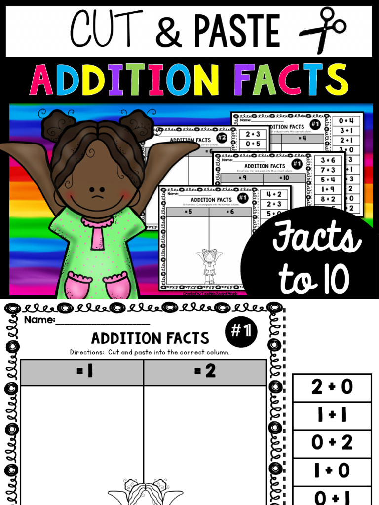 Addition Facts Cut and Paste Facts To 10 2925039 | PDF | Intellectual ...