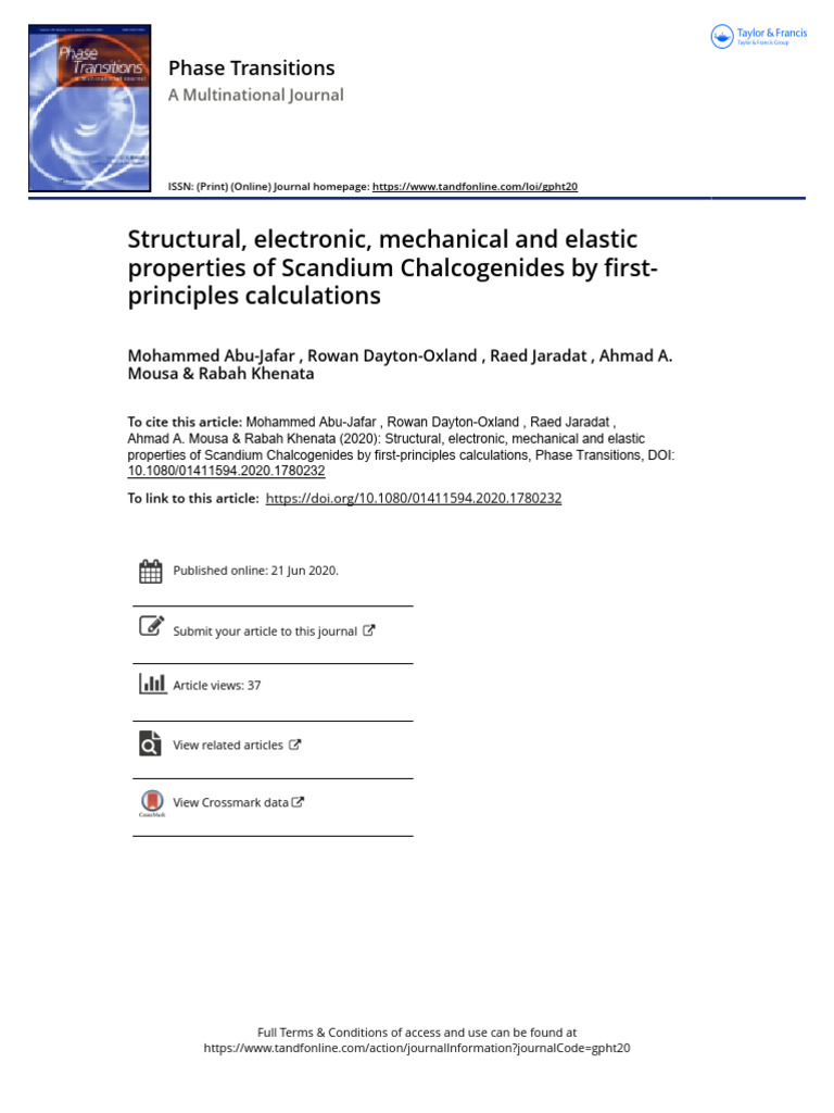 2020-Phase Transition (ScX) | Download Free PDF | Density Functional ...