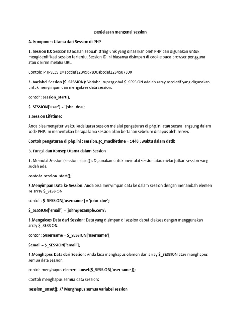 Panduan Lengkap Session di PHP | PDF