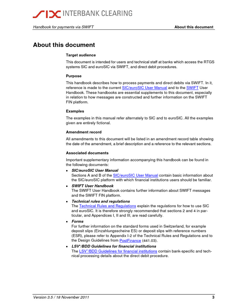 SWIFT Handbook Pages 3 | PDF | Service Industries | Financial Services