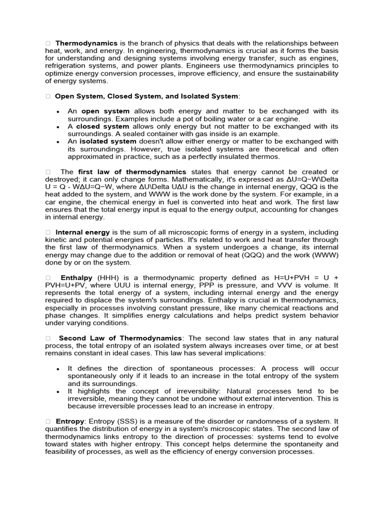 Thermodynamics Study Guide | PDF | Entropy | Heat