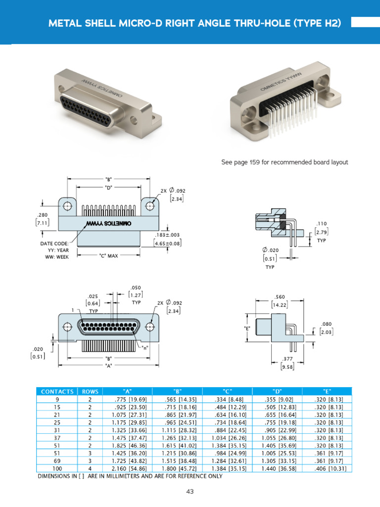 Micro-D Connector Specs | PDF