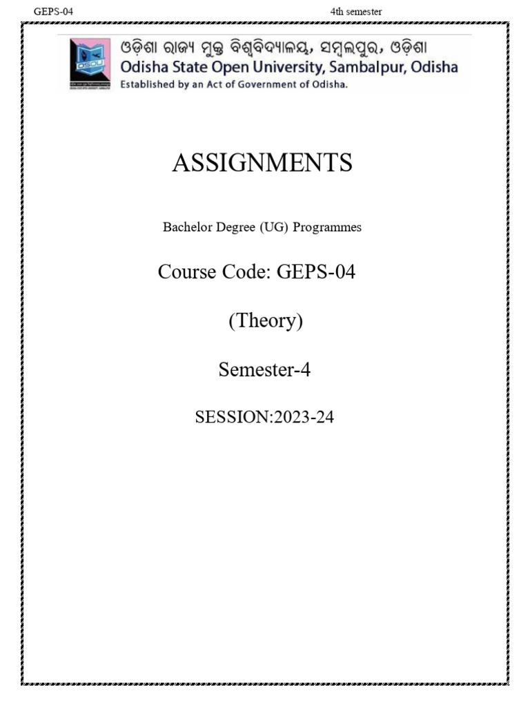 GEPS-04 Assignments | PDF | United Nations | International Relations
