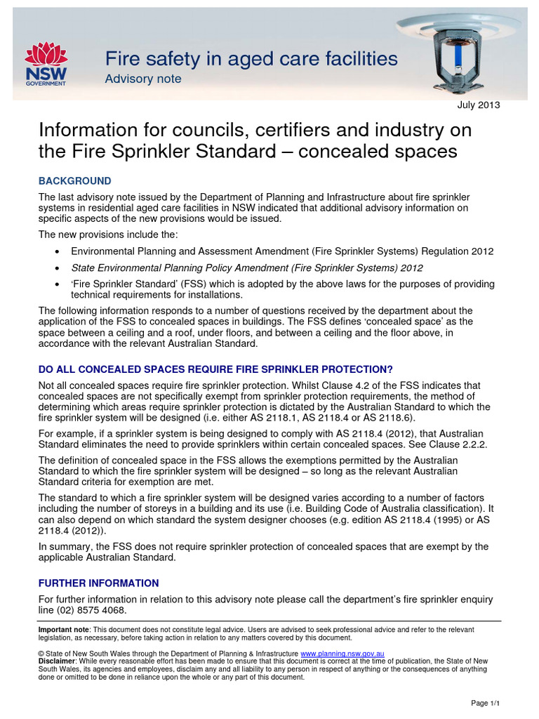 Information For Councils, Certifiers and Industry On The Fire Sprinkler ...