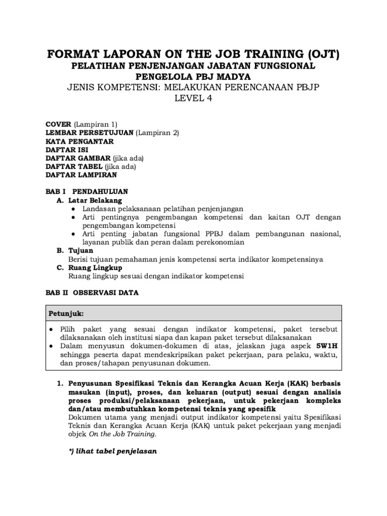 Laporan OJT Perencanaan PBJP | PDF | Komputer