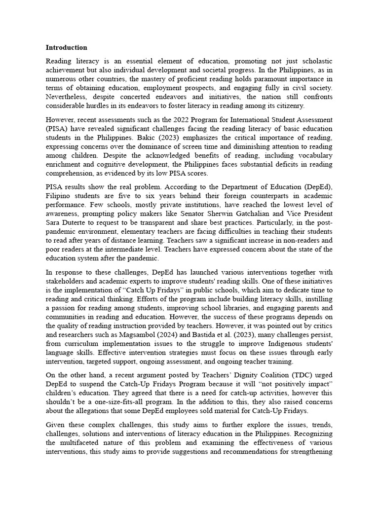Introduction & RRL (Reading Literacy) | PDF | Reading Comprehension ... Introduction & RRL (Reading Literacy) | PDF | Reading Comprehension ...