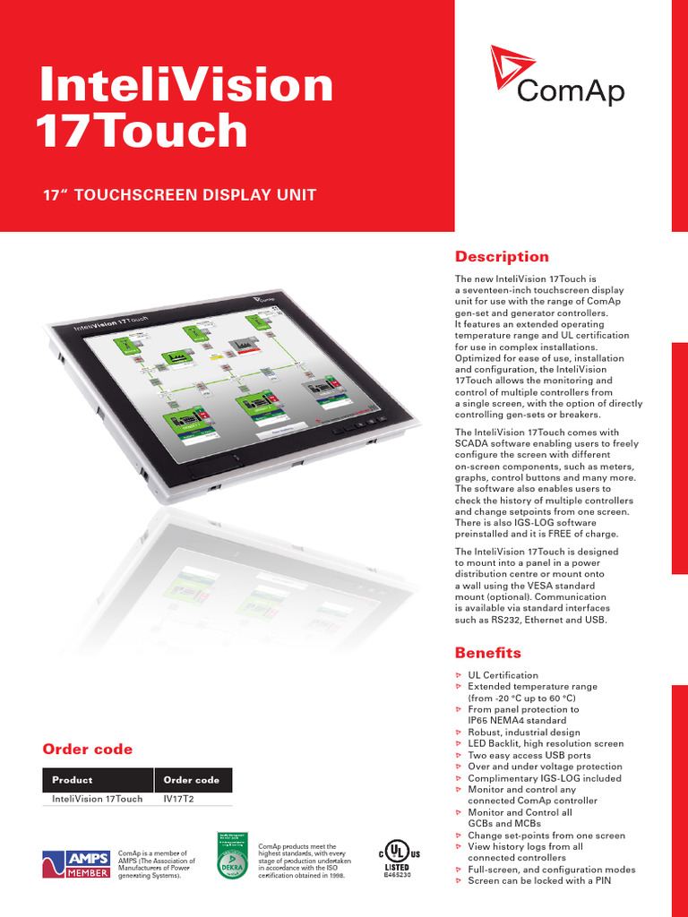 InteliVision 17touch - Datasheet - 2014 - 02 | PDF | Usb | Liquid Crystal Display
