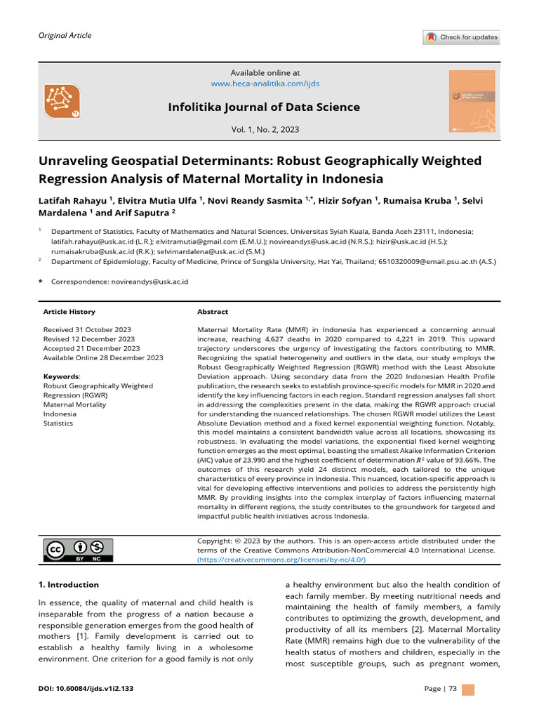 Ijds 0102005 | PDF | Regression Analysis | Spatial Analysis