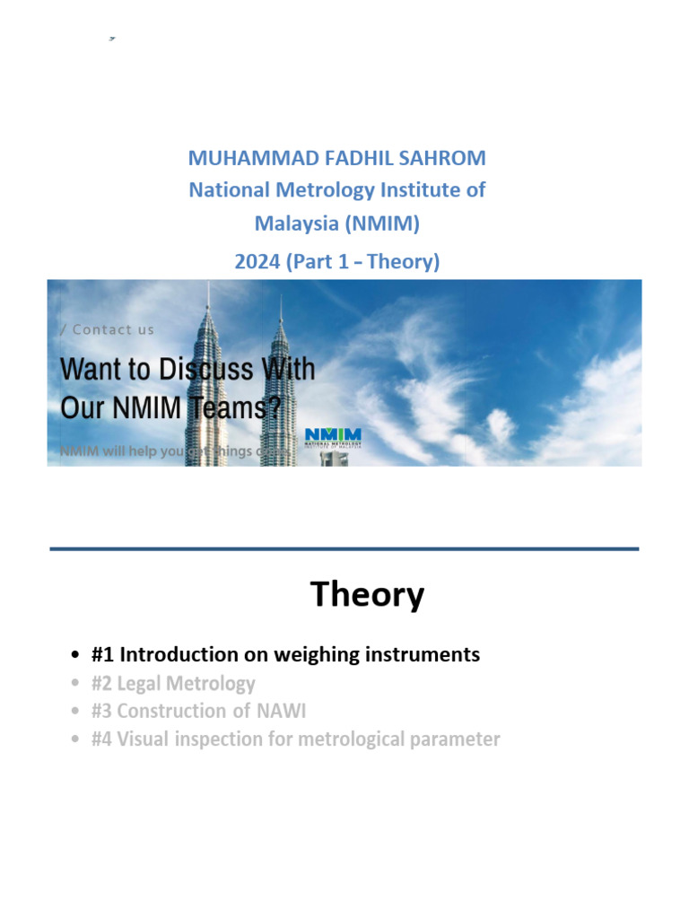 NAWI Verification - R76 - Part 1 | PDF | Metrology | Weight