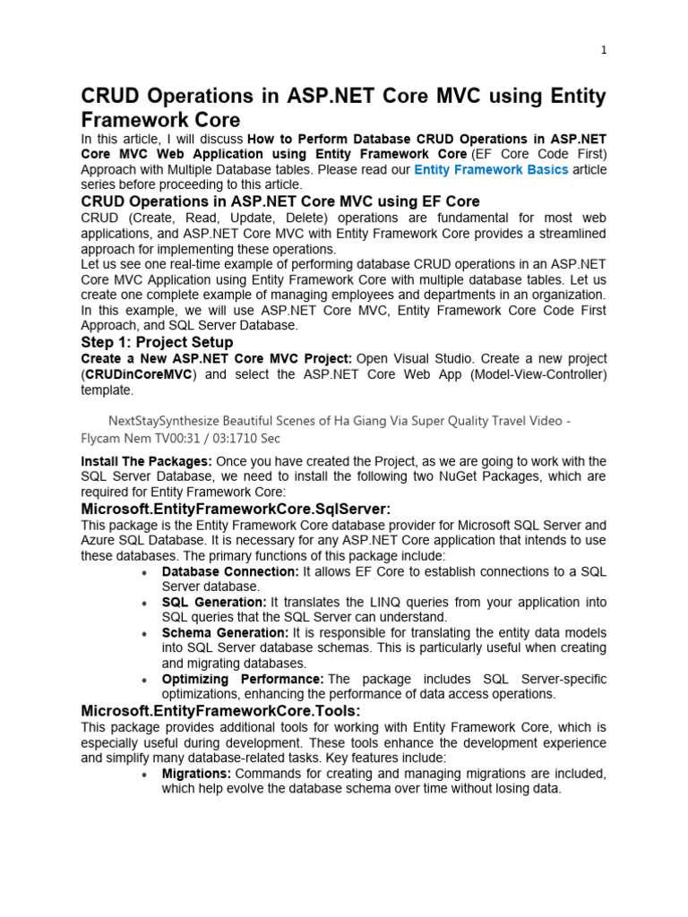Core MVC Using Ef Core Part3 | PDF | Databases | Entity Framework