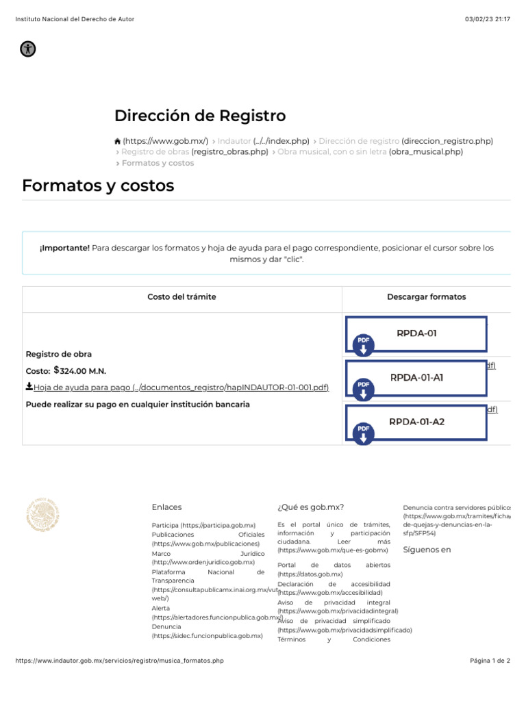 Formatos y Costos Derecho de Autor | PDF | Tecnologías de la información | ciberespacio