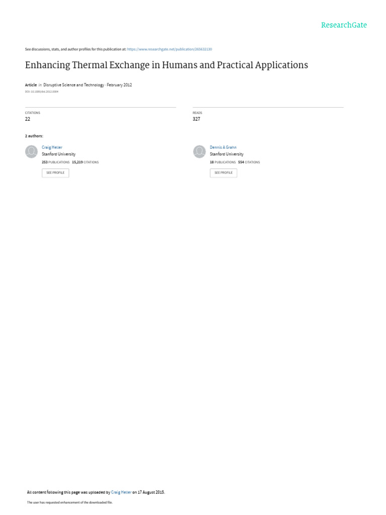 Enhancing Thermal Exchange in Humans and Practical | PDF | Heat Transfer | Heat