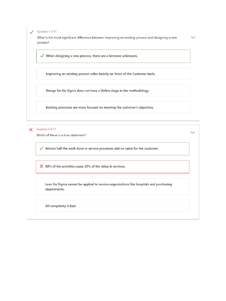 Lean Six-Sigma Quiz | PDF