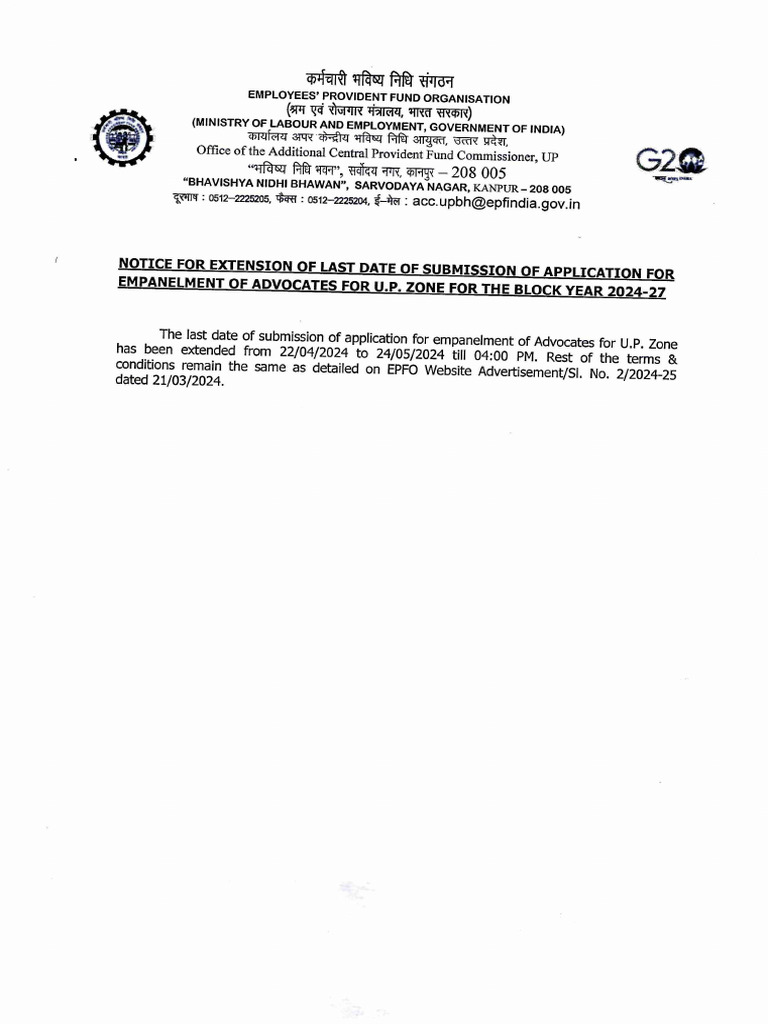 Notice Extension UP 26042024 | PDF