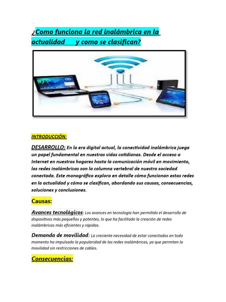 Como funciona la red inalámbrica en la actualidad y como se clasifican | Descargar gratis PDF ...
