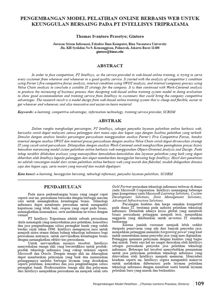 Pengembangan Model Pelatihan Online Berbasis Web U | PDF | Bisnis