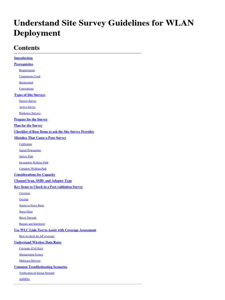 WLAN Site Survey Best Practices | PDF | Wireless Lan | Signal To Noise ...