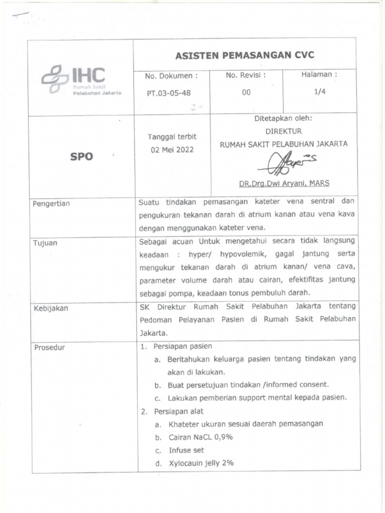 Asisten Pemasangan CVC | PDF