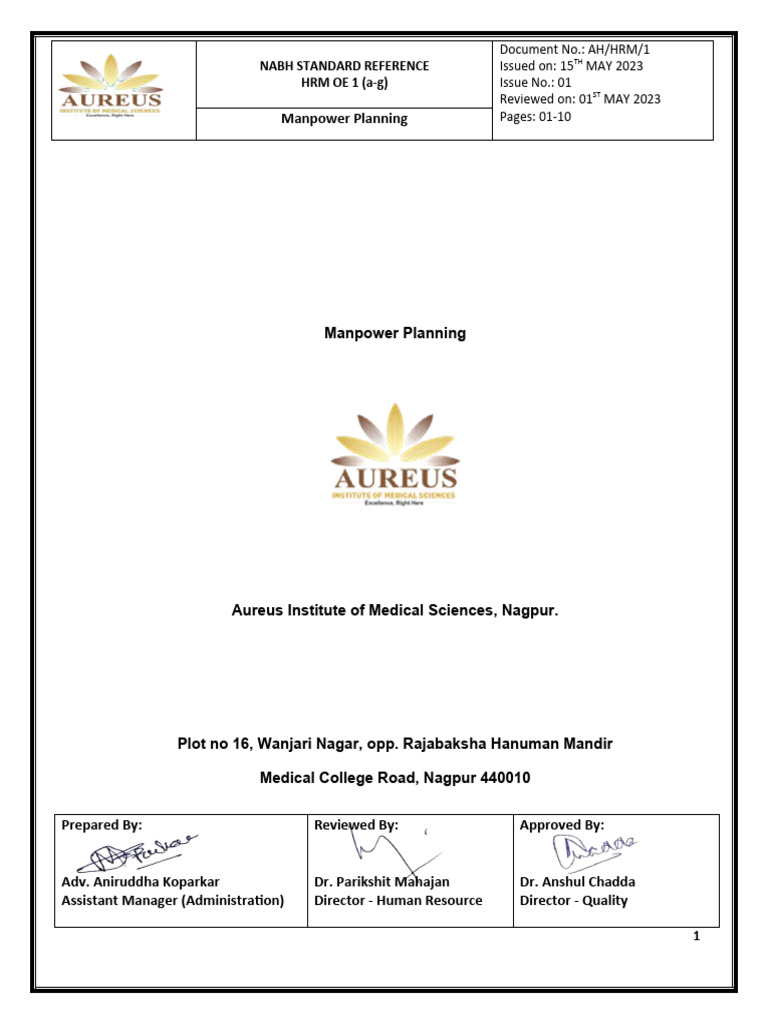 HRM 1 - Manpower Planning | PDF | Human Resources | Human Resource Management