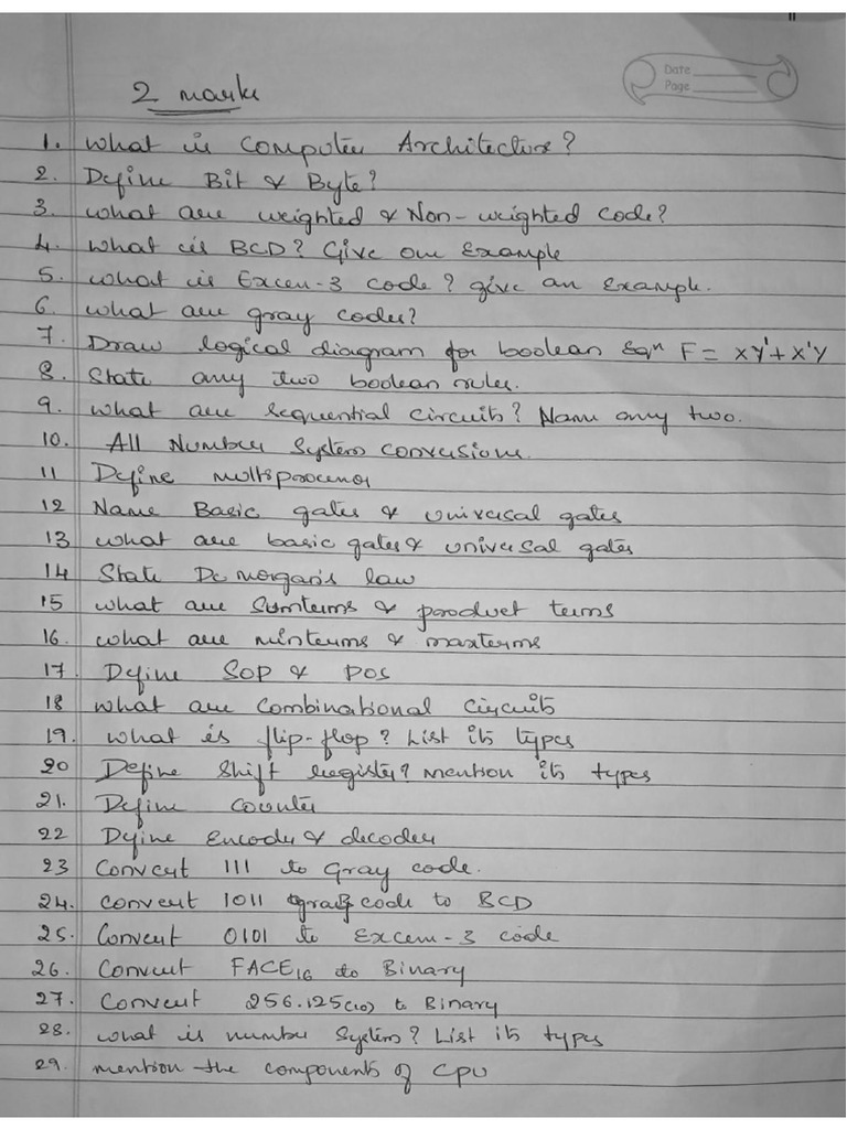 CA Unit 1 2marks | PDF