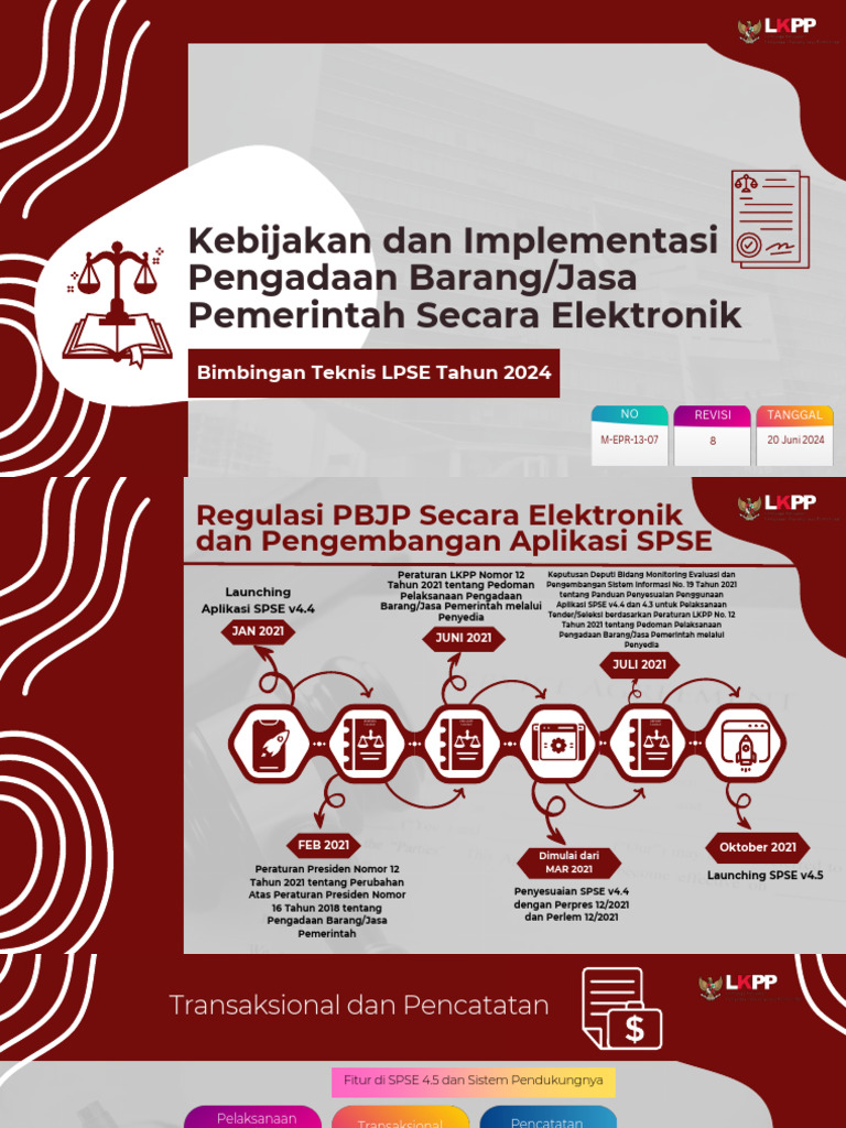 Materi Kebijakan PBJ Secara Elektronik Rev. 8 (UPD) | PDF