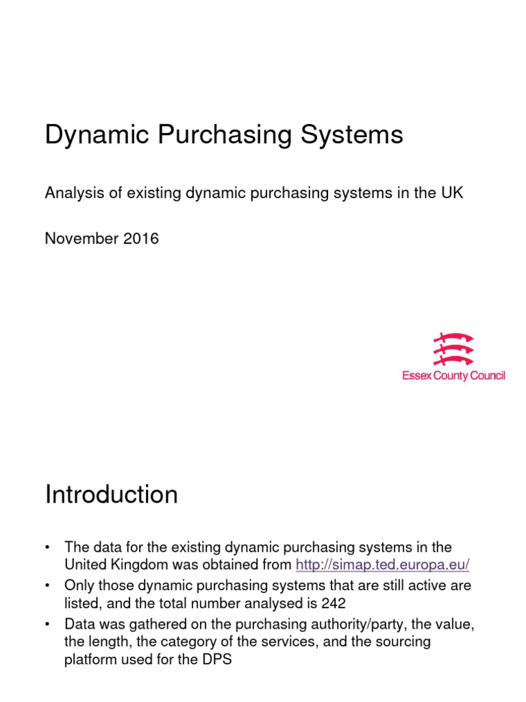 UK Dynamic Purchasing Systems 2016 Analysis | PDF | United Kingdom