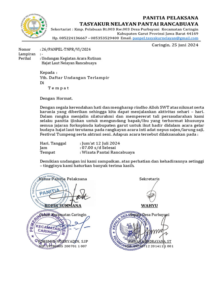 Daftar Undangan Terlampir | PDF