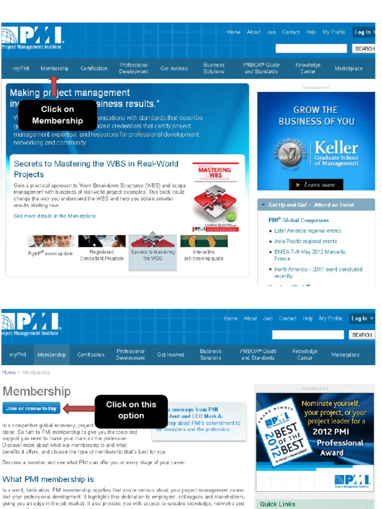 PMI Membership Steps | PDF