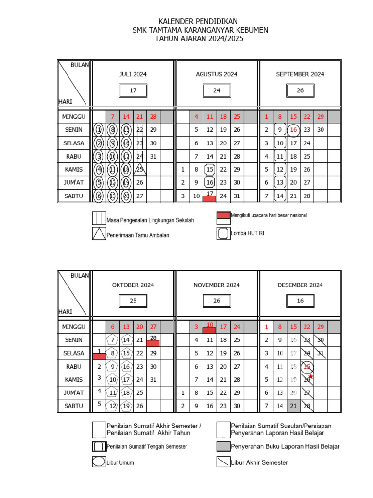 Kaldik SMK Tamtama 2024 2025 A4 Rev | PDF