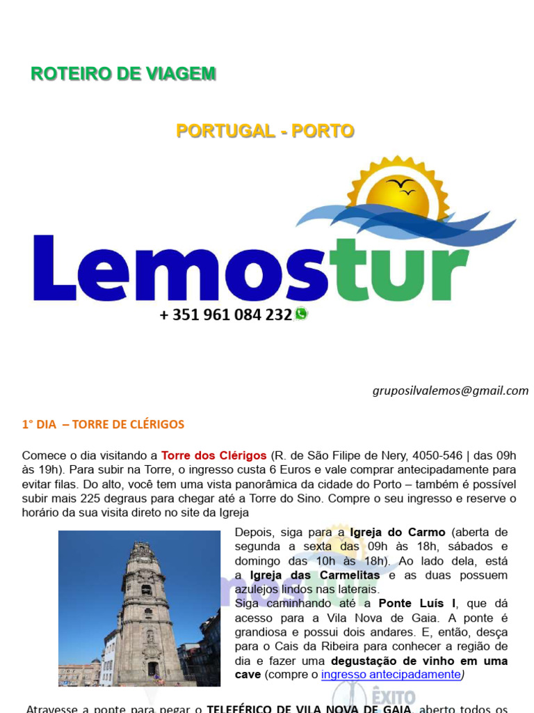 ROTEIRO - PORTO-1 | Download grátis PDF | Porto