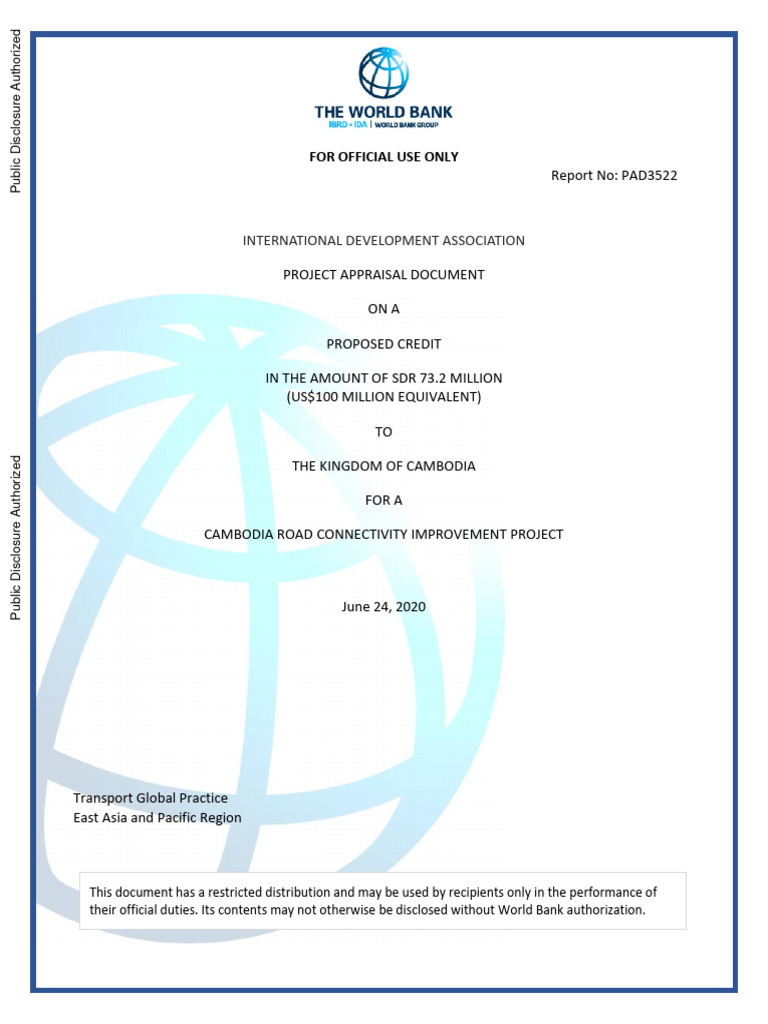 Cambodia Road Connectivity Improvement Project | PDF | Cambodia ...
