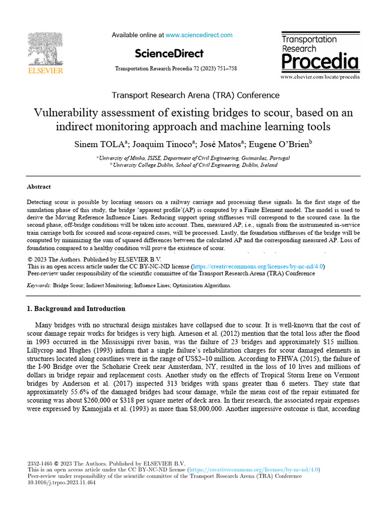 Vulnerability Assessment of Existing Bridges To Scour B - 2023 ...
