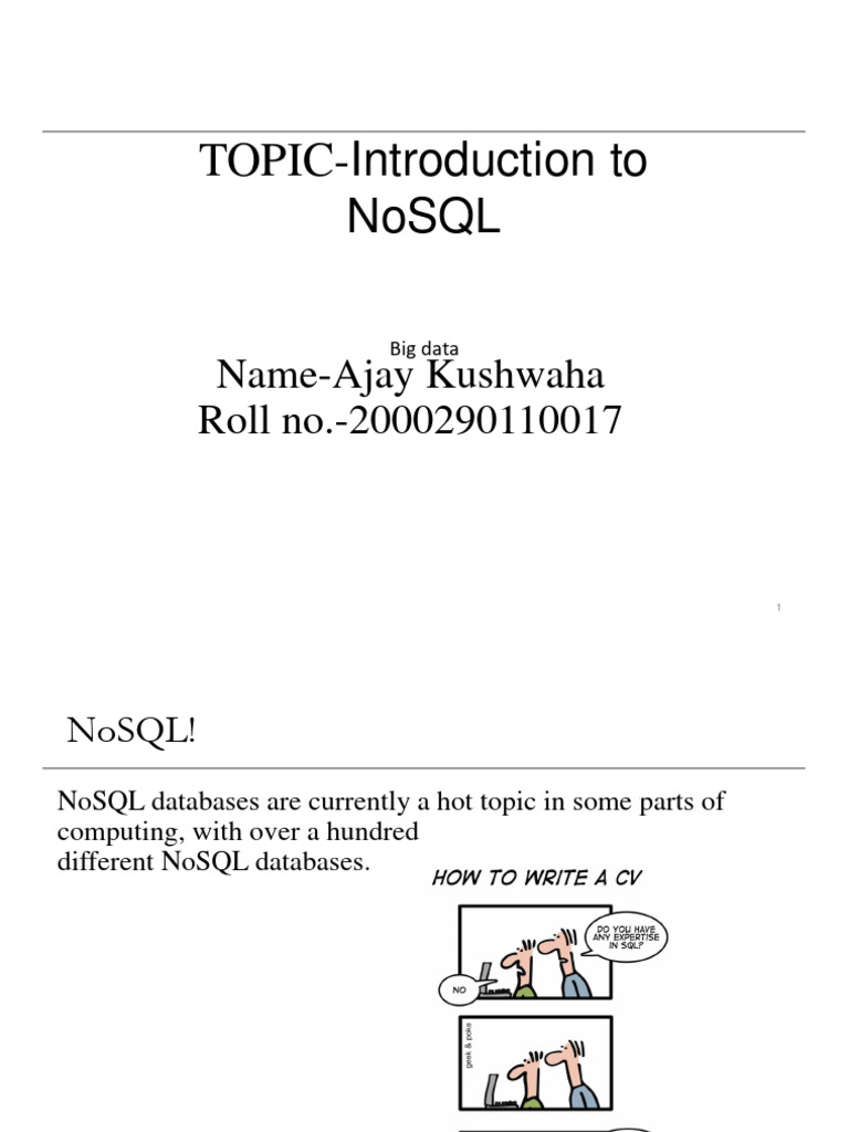 NOsql Presentation | PDF | No Sql | Databases